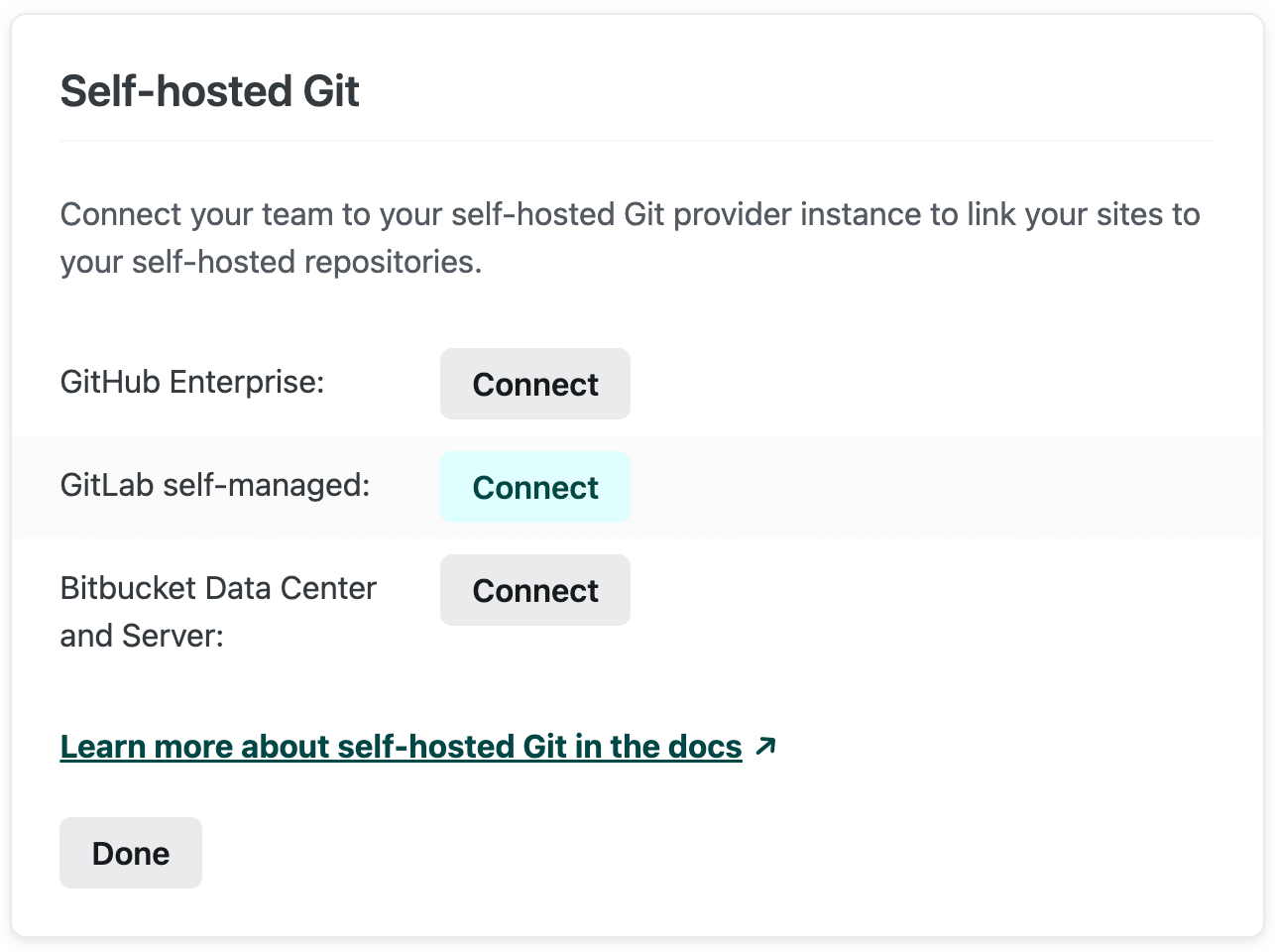 Self hosted Git Netlify Docs
